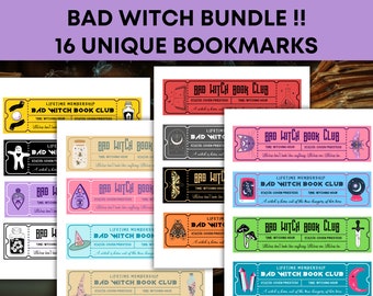 Bad Witch Book Club Bookmark, Printable Witch Ticket Bookmarks, Witch ...