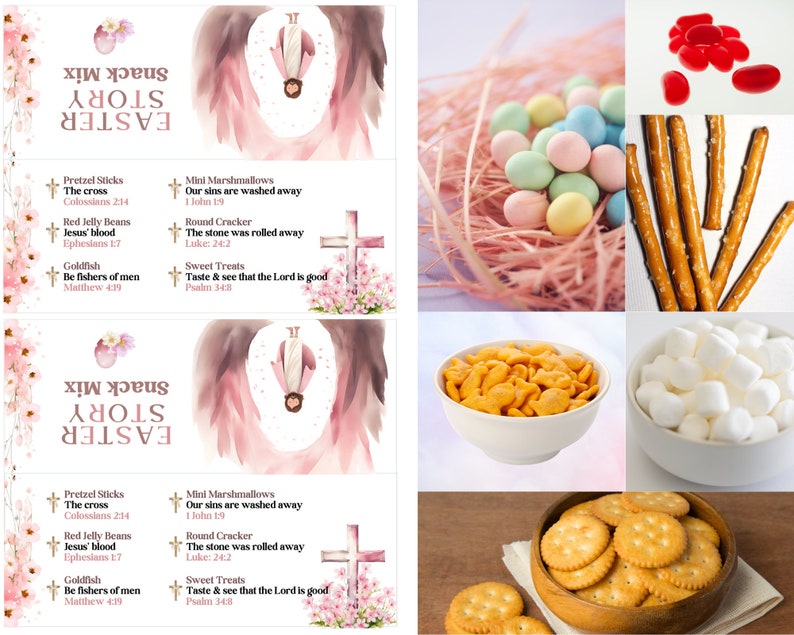 EDITABLE Easter Story Snack Mix Printable Tag Easter Bag Topper, Easter ...