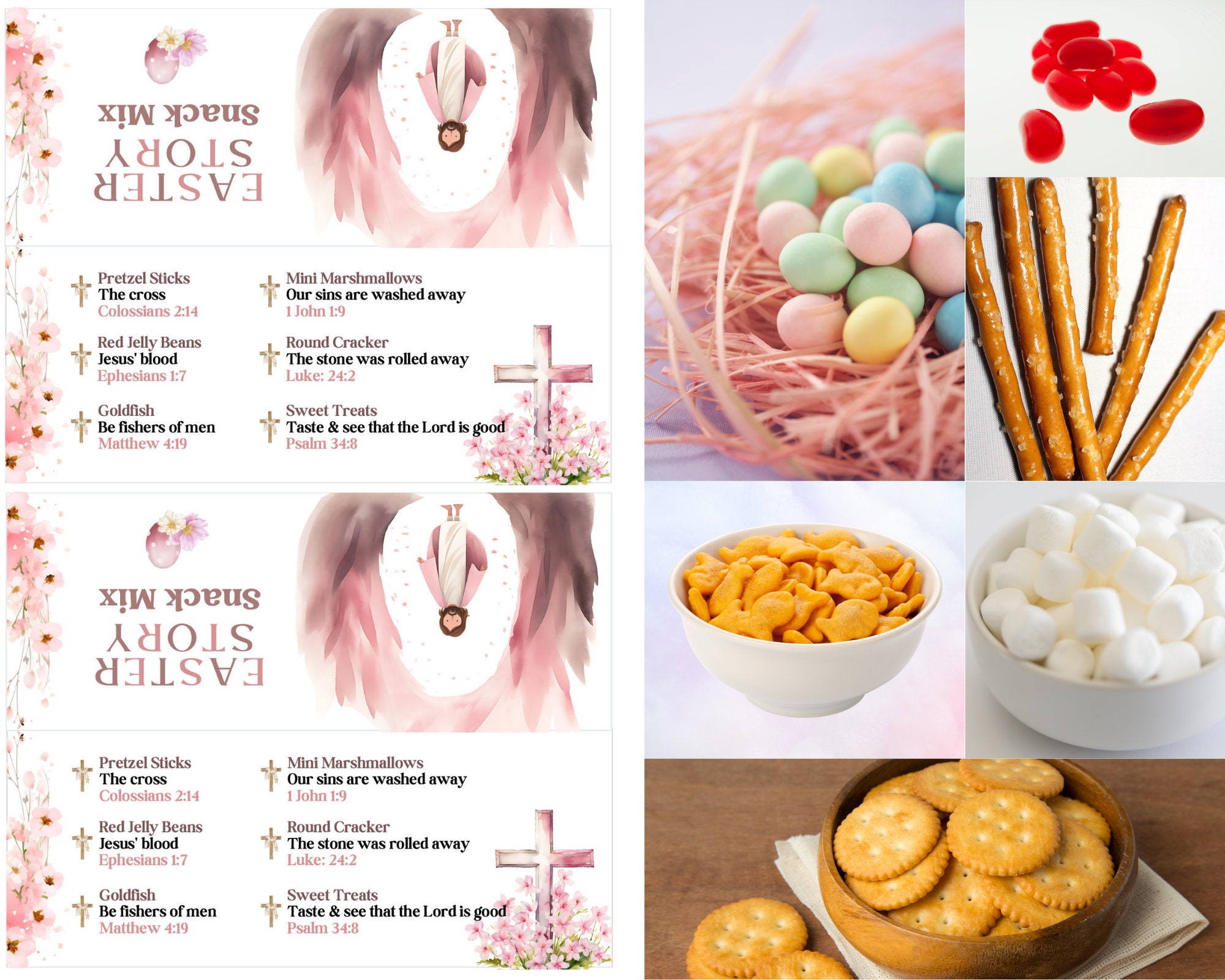 EDITABLE Easter Story Snack Mix Printable Tag Easter Bag Topper, Easter ...