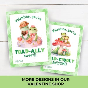 Printable Mushroom Valentine Cards, Kids Valentines, Mushroom Cards for ...