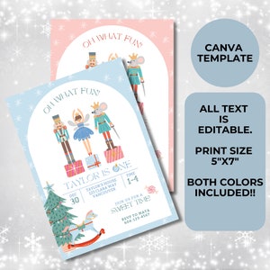 Editable Nutcracker Birthday Invitation, Nutcracker Ballet Christmas ...