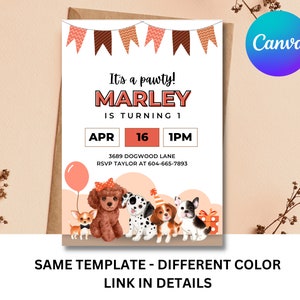 Dog Cupcake Toppers, Editable Toppers, Puppy Birthday, Dog Theme ...