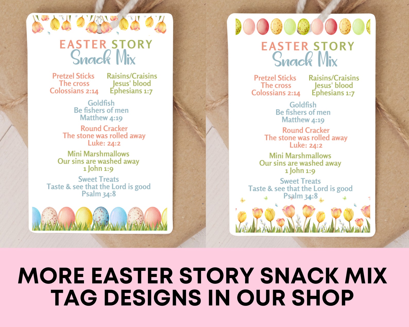 Religious Easter Story Snack Mix Printable Gift Tags Easter - Etsy