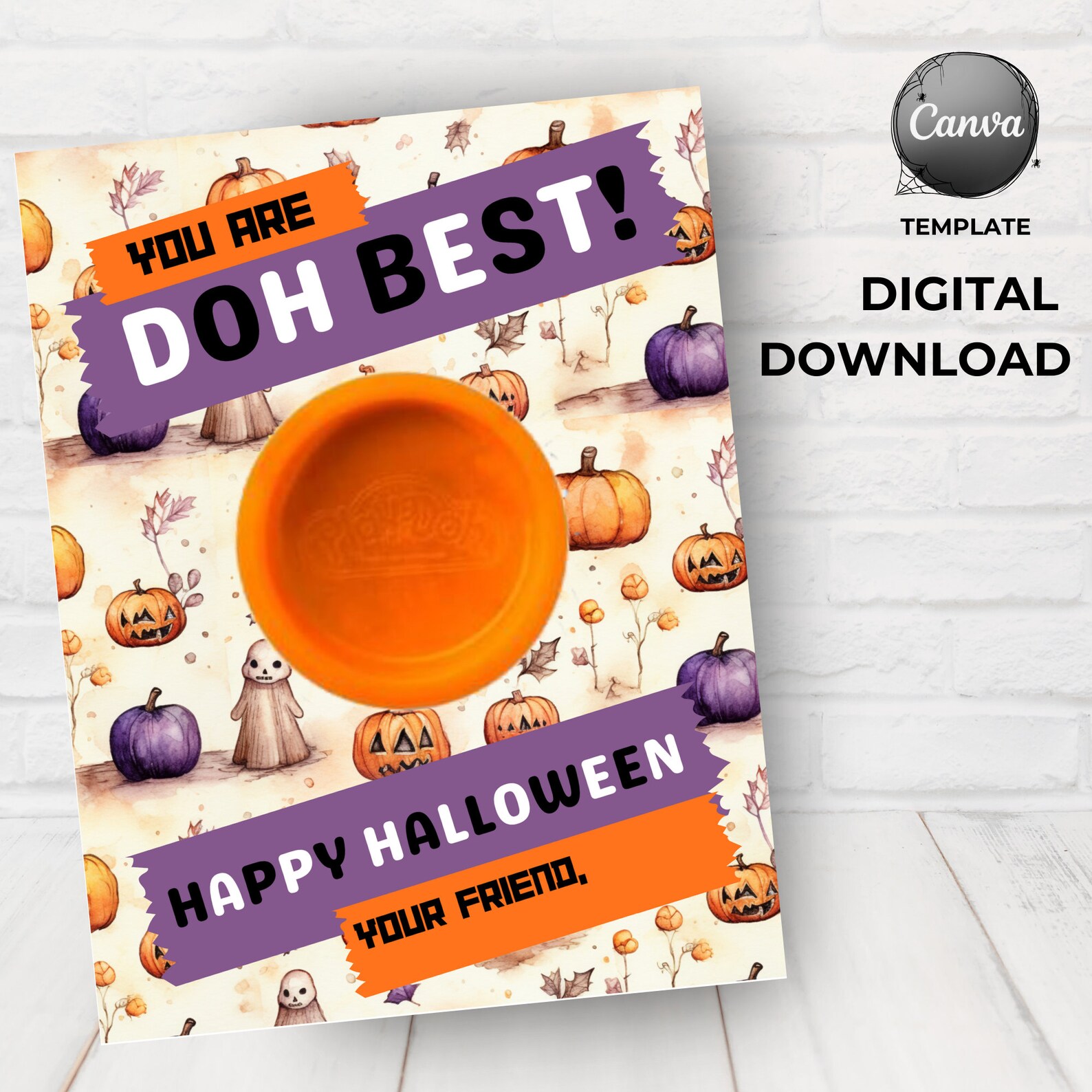 Halloween Play Doh Card Template, Printable Doh Best Halloween ...