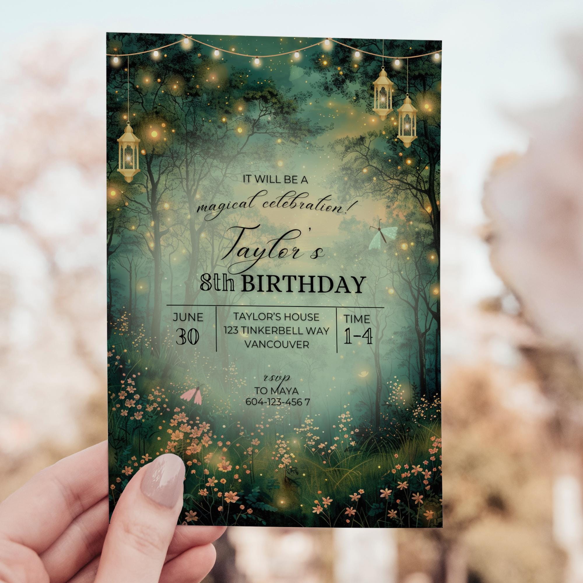 Enchanted Forest Birthday Party, Enchanted Garden Invitation Forest ...