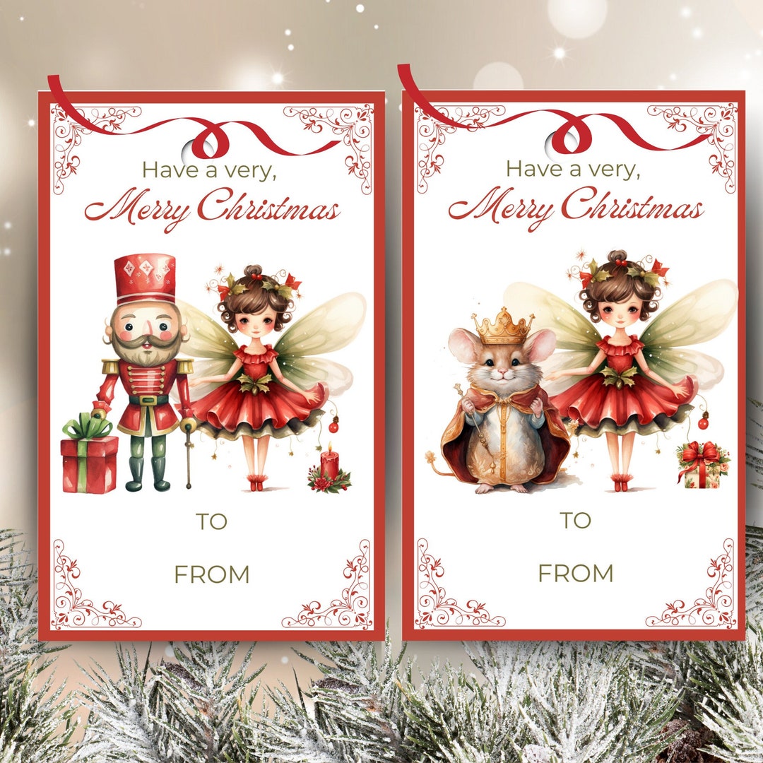 EDITABLE Nutcracker Favor Tags, Red Nutcracker Gift Tags, Sugar Plum ...