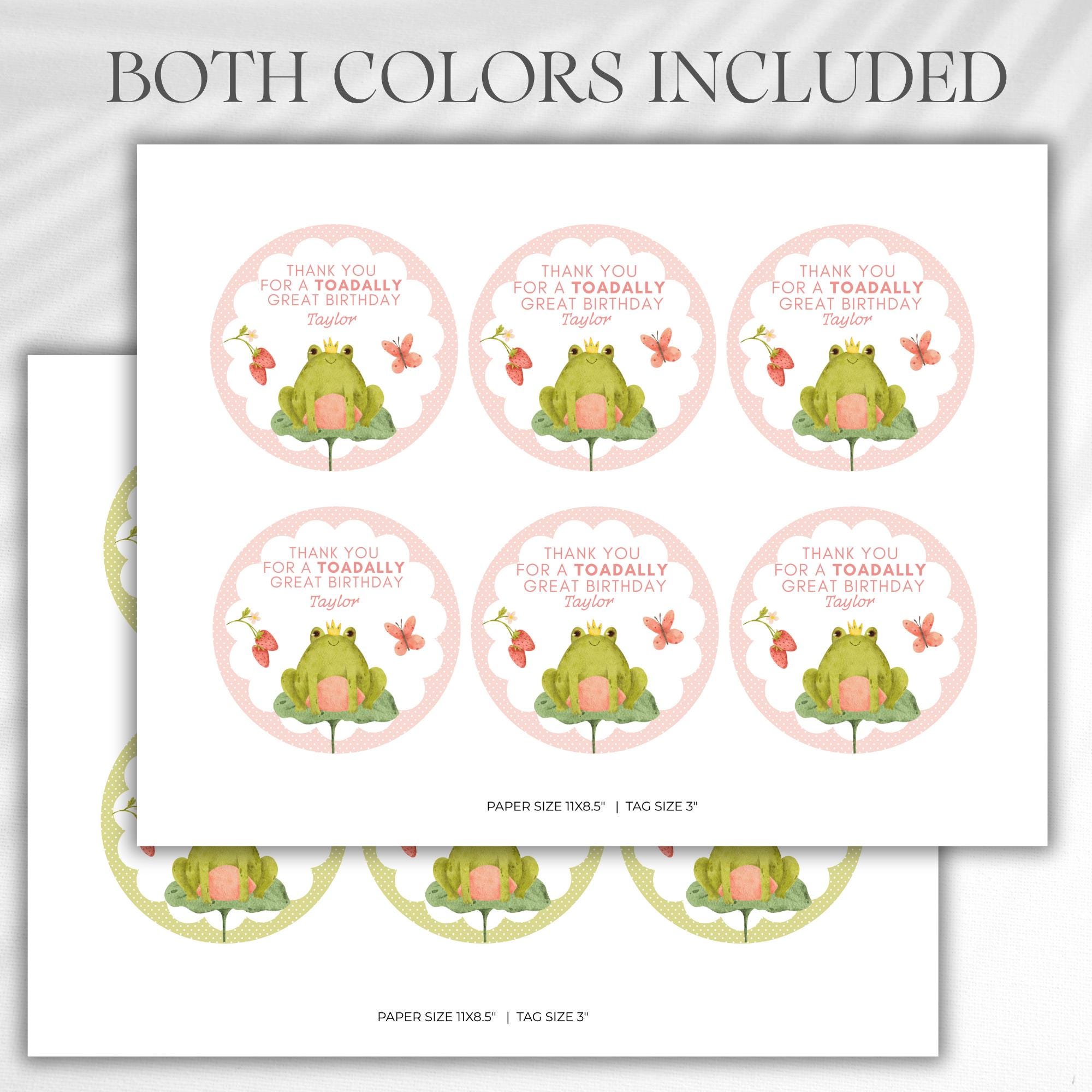Frog Birthday Party Favor Tag Template, Frog Birthday Party Thank You ...