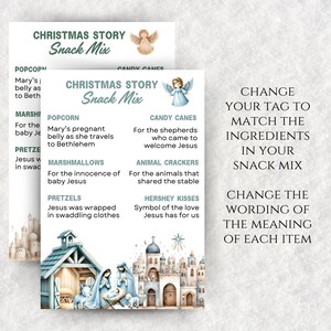 Story of Christmas Snack Mix, Nativity Legend Tags, Christmas Recipe ...