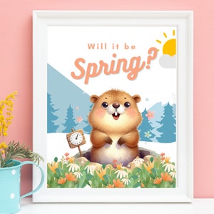 Groundhog Day Prints, Punxsutawney Phil Wall Art, Digital Download ...