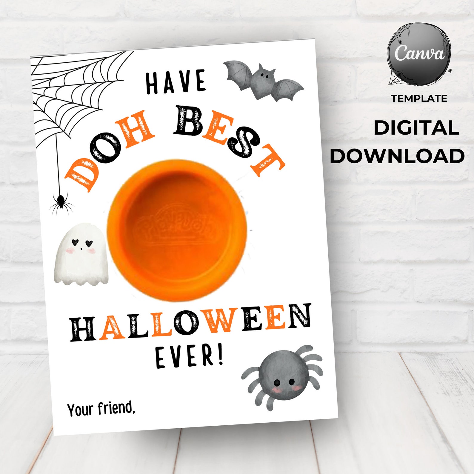 Halloween Play Doh Card Template Printable Doh Best Halloween - Etsy Canada