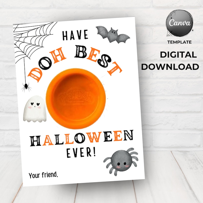 Halloween Play Doh Card Template Printable Doh Best Halloween - Etsy Canada