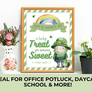 Printable St Patrick's Day Sign 8x10, Lucky Treat for Someone Sweet ...