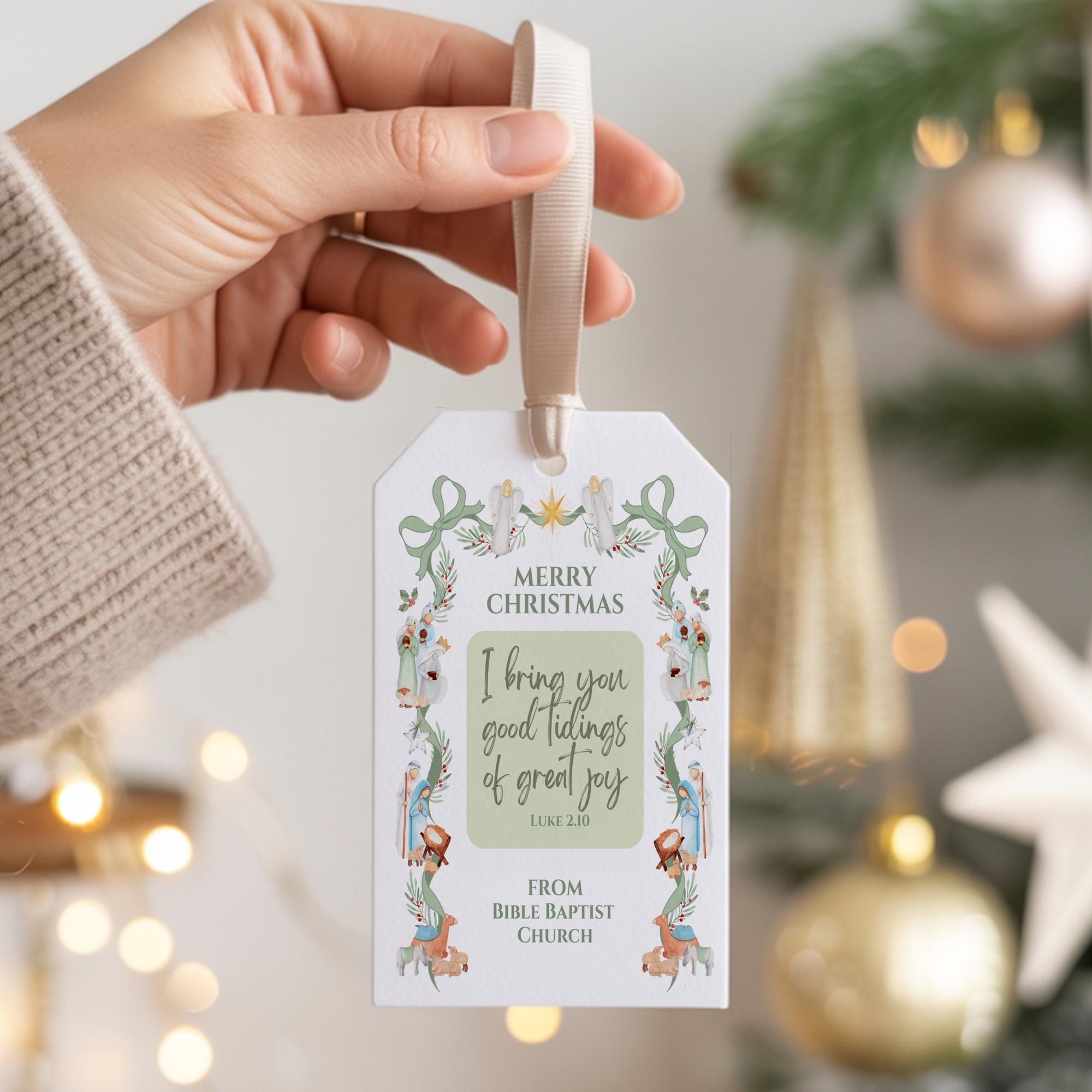 Nativity Christmas Gift Tags, Scripture Gift Tag, Bible Verse Tag Holy ...