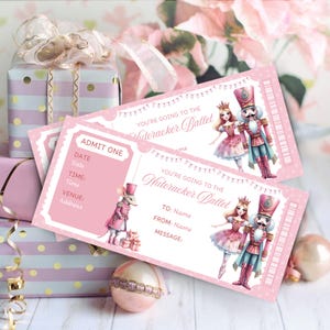 Editable Nutcracker Ticket , Personalized Nutcracker Ballet Surprise ...