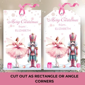 EDITABLE Nutcracker Favor Tags, Pink Nutcracker Gift Tags, Sugar Plum ...