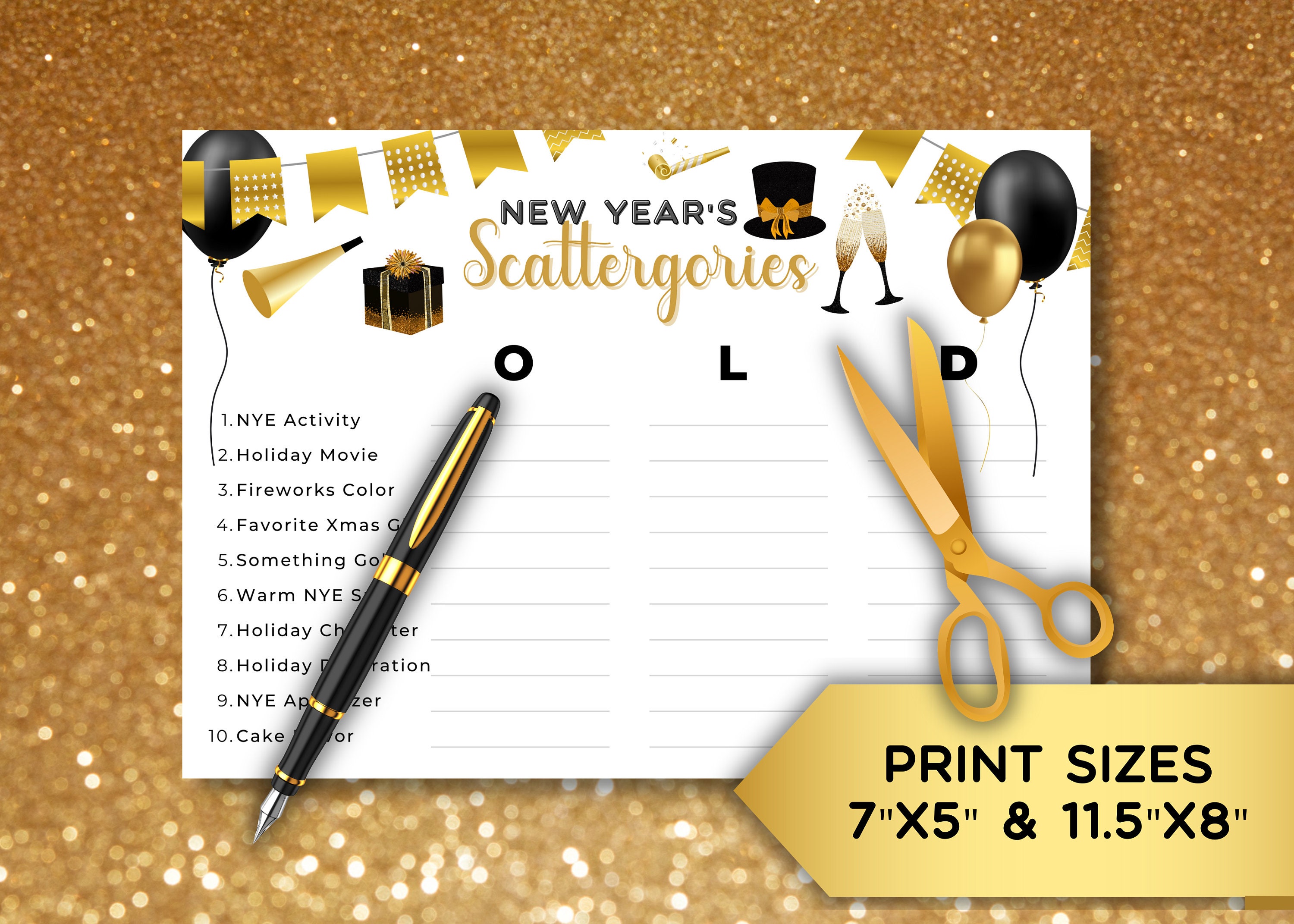 Scattergories Game / Instant Download Scattergories Printable ...