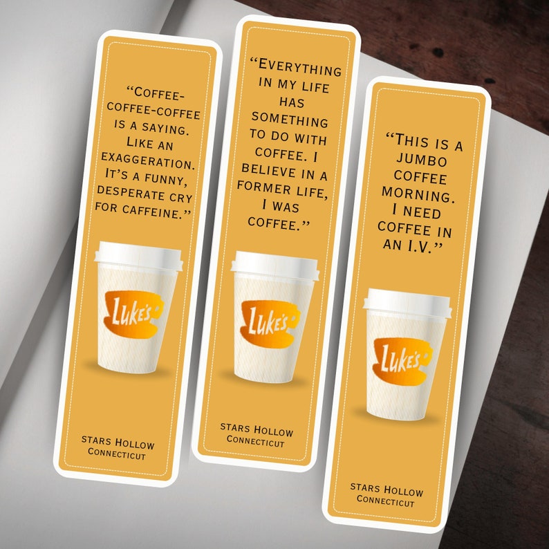 Lukes Diner Bookmark, Lorelai Quote, Coffee Bookmark, Coffee Lover ...