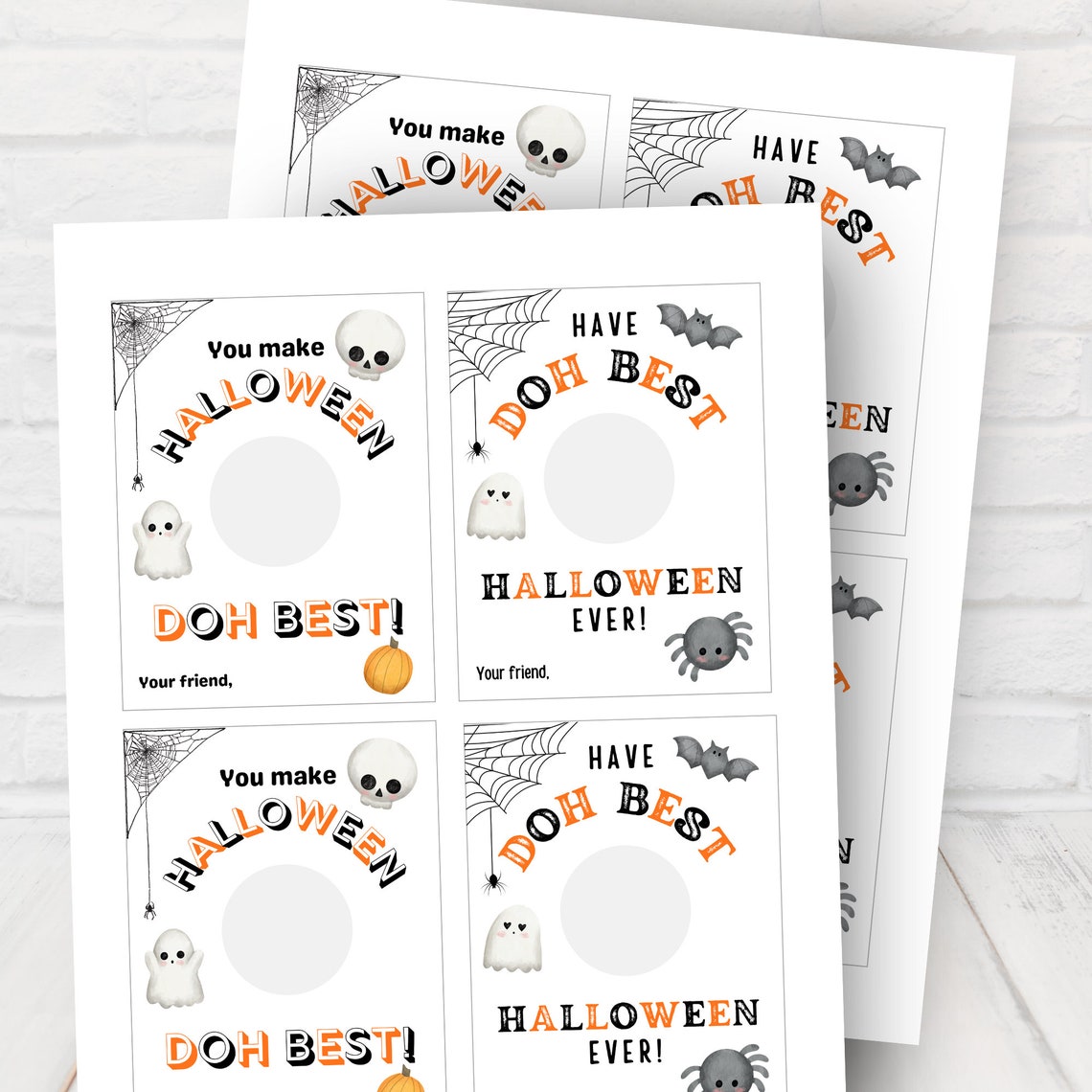 Halloween Play Doh Card Template Printable Doh Best Halloween - Etsy Canada