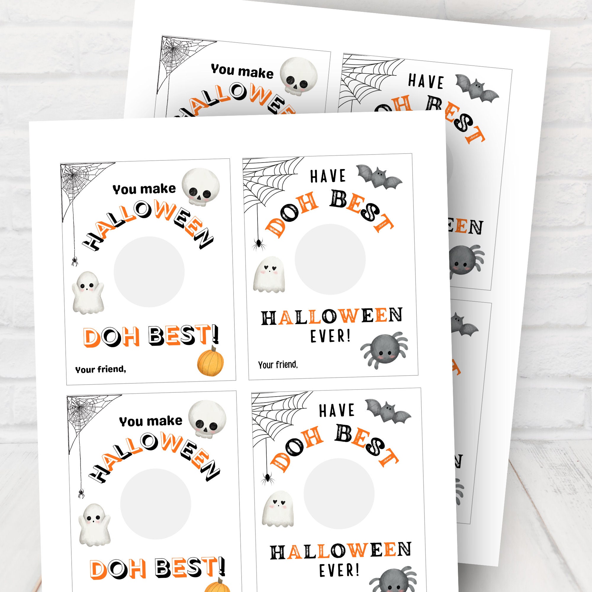 Halloween Play Doh Card Template Printable Doh Best Halloween - Etsy Canada