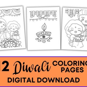 Diwali Coloring Sheets / Instant Download / Happy Diwali / Diwali ...