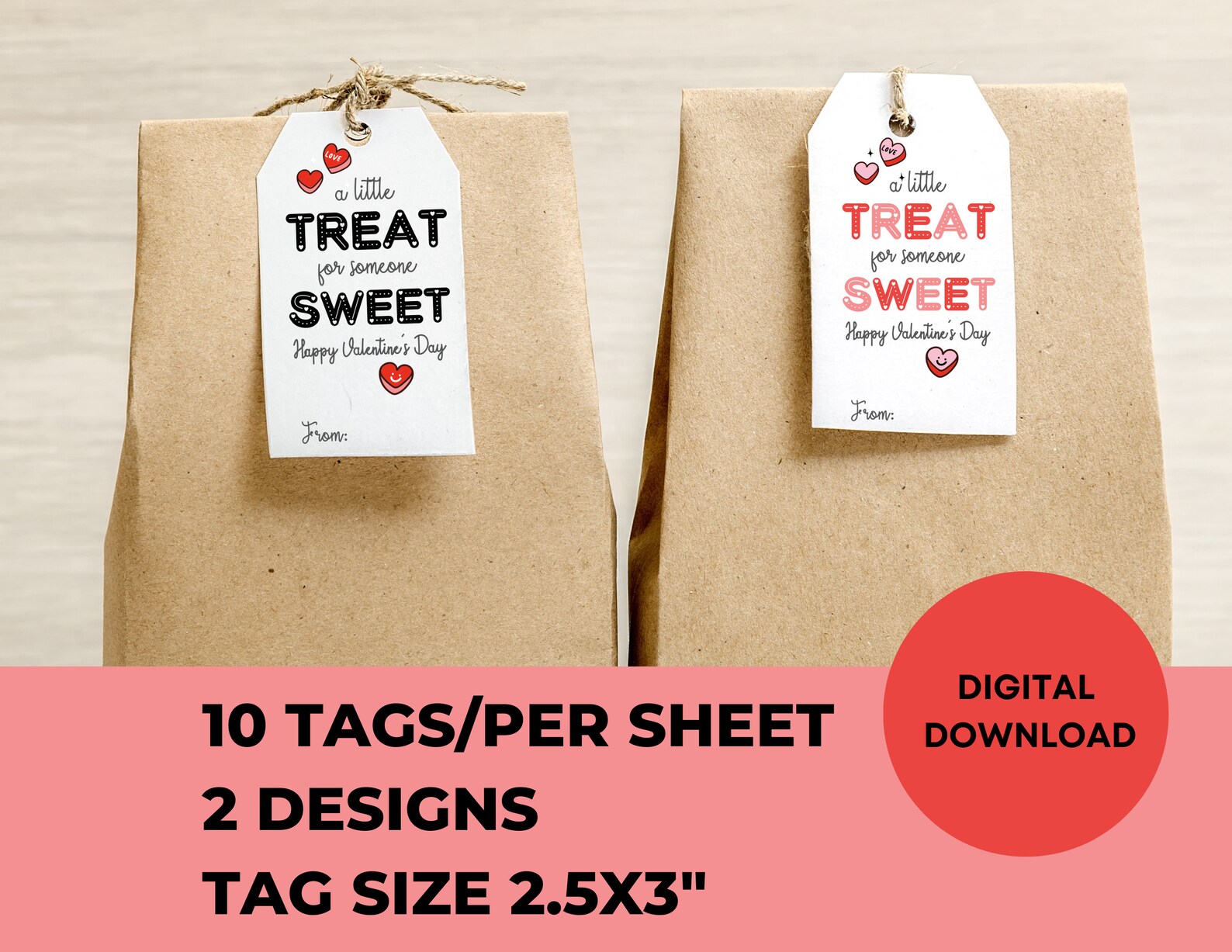 Valentines Day Gift Tags/ Treat Bag Tags / Valentine Tags / Printable ...