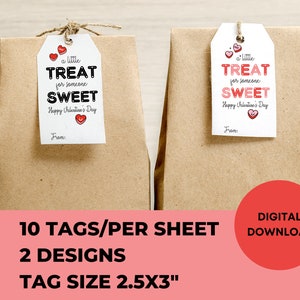 Valentines Day Gift Tags/ Treat Bag Tags / Valentine Tags / Printable ...