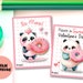 Panda Valentine Printable / Panda Valentine Cards / Donut Valentines ...