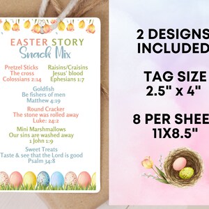 Religious Easter Story Snack Mix Printable Gift Tags, Easter Basket ...