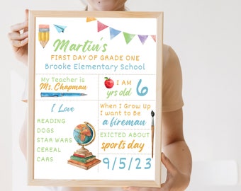 First Day of School Editable Sign, Back to School Printable, Last Day ...