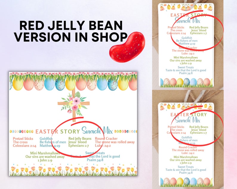 The Easter Story Snack Mix Printable Tag and Bag Topper, Easter Basket ...