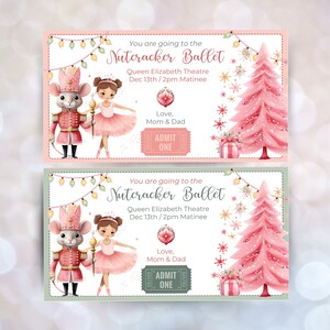 Editable Nutcracker Ticket , Personalized Nutcracker Ballet Surprise ...