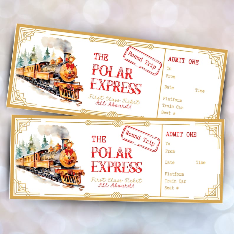 Polar Express Ticket Template, Personalized Surprise Gift Certificate ...