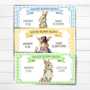 Editable Printable Easter Bunny Bucks, Easter Bunny Dollar Bill ...