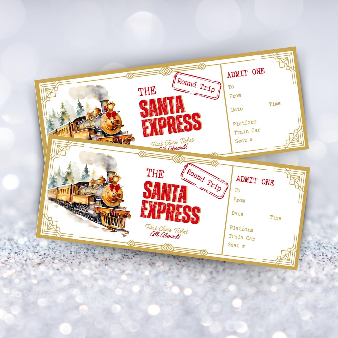 Polar Train Ticket Template, Personalized Surprise Gift Certificate ...