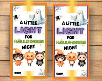 A Little Light for Halloween Night Glow Stick Tag Glow Stick - Etsy
