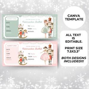 Editable Nutcracker Ticket , Personalized Nutcracker Ballet Surprise ...