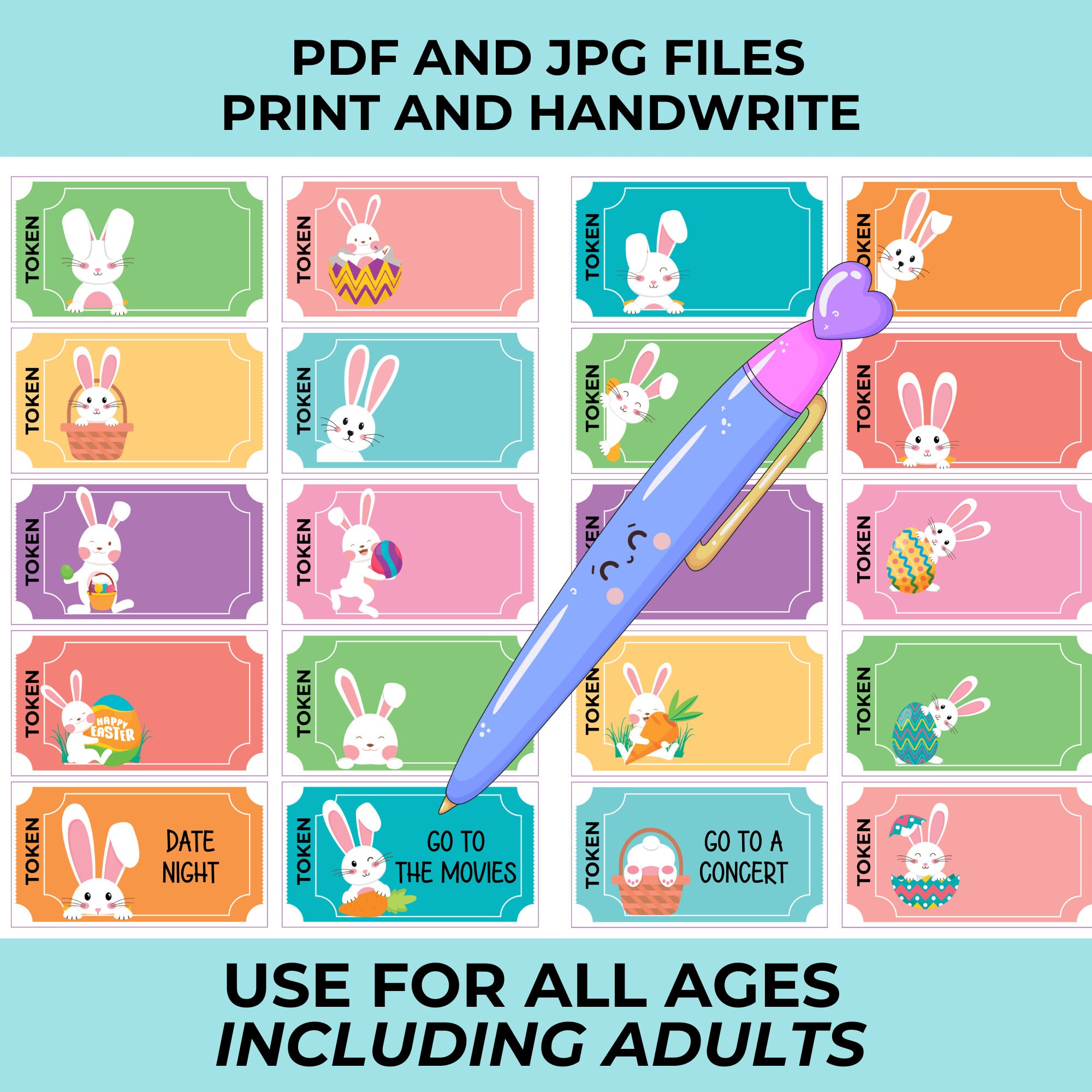 Printable Easter Egg Tokens, Easter Egg Filler Coupons, Easter Coupons ...