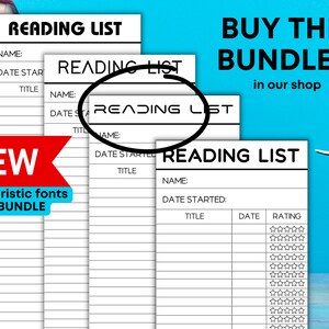 Printable Library Card / Reading Tracker / Reading List Bookmark ...
