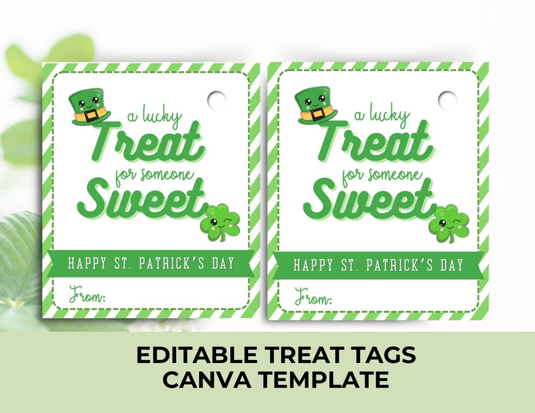 EDITABLE St Patrick's Day Gift Tags, Lucky Treat for Someone Sweet Tag ...