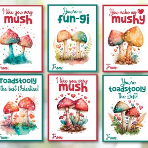 Mushroom Valentine / Printable PDF / Valentines Day Cards / Mushroom ...