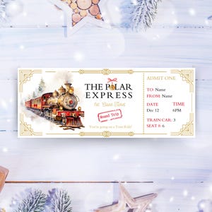 Polar Train Ticket Template, Personalized Surprise Gift Certificate ...