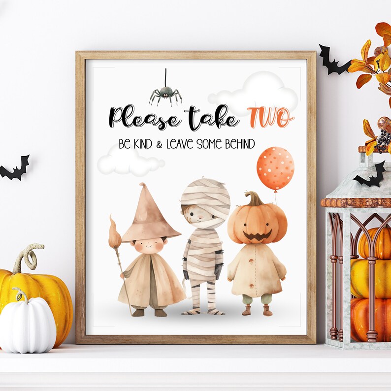 Please Take One Sign Halloween Printable Out of Candy Sign - Etsy