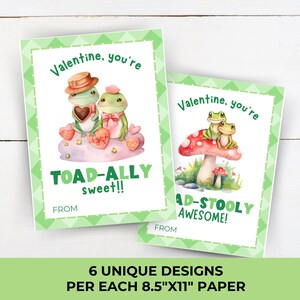 EDITABLE Frog Valentine's Day Cards SET, 12 Printable Valentines, Hoppy ...