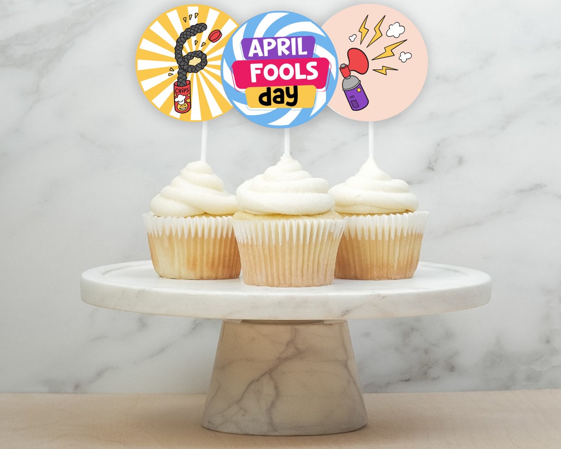 April Fools Day Cupcake Toppers, April Fools Party Printable, April ...