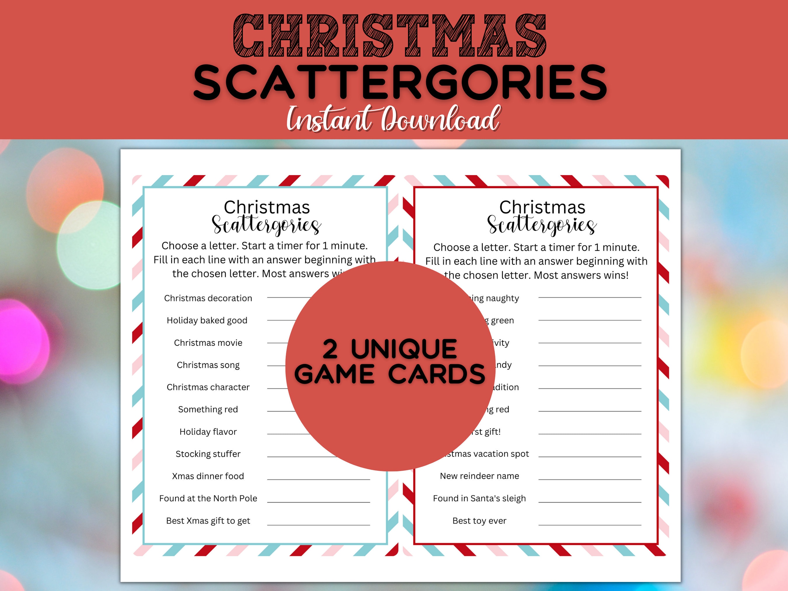 BUNDLE Printable Christmas Game / Christmas Party Games / Instant ...