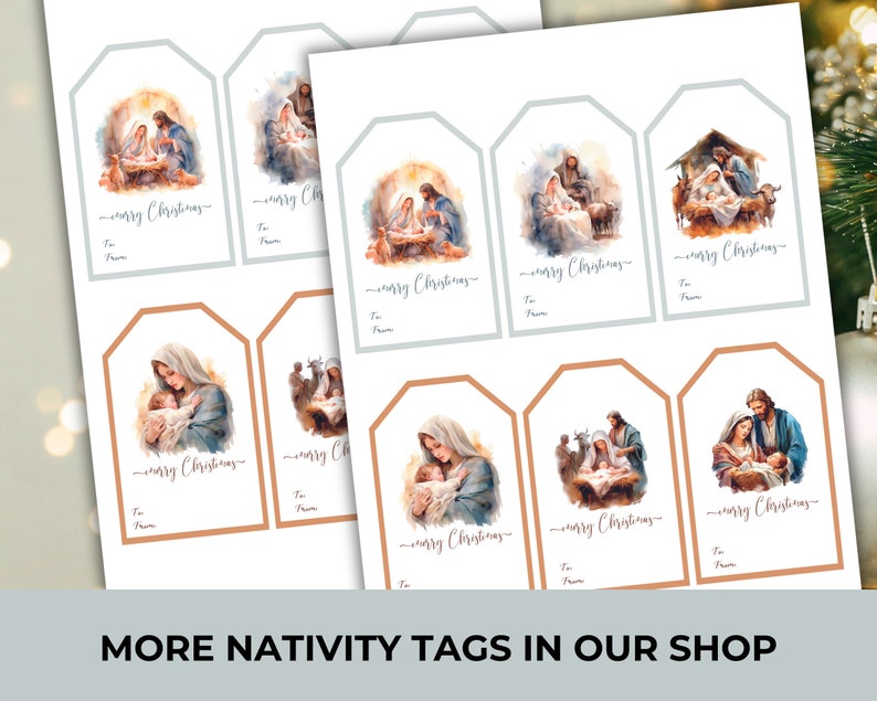 Kids Nativity Gift Tag Christmas Printable Tags Christmas - Etsy Canada