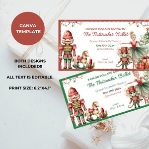 Editable Nutcracker Ticket , Personalized Nutcracker Ballet Surprise ...