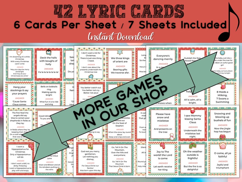 Printable Christmas Charades Game / Holiday Charades / Christmas Party ...