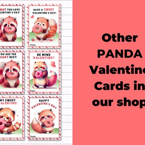 Panda Valentine Printable / Set of Valentine Cards / Printable ...