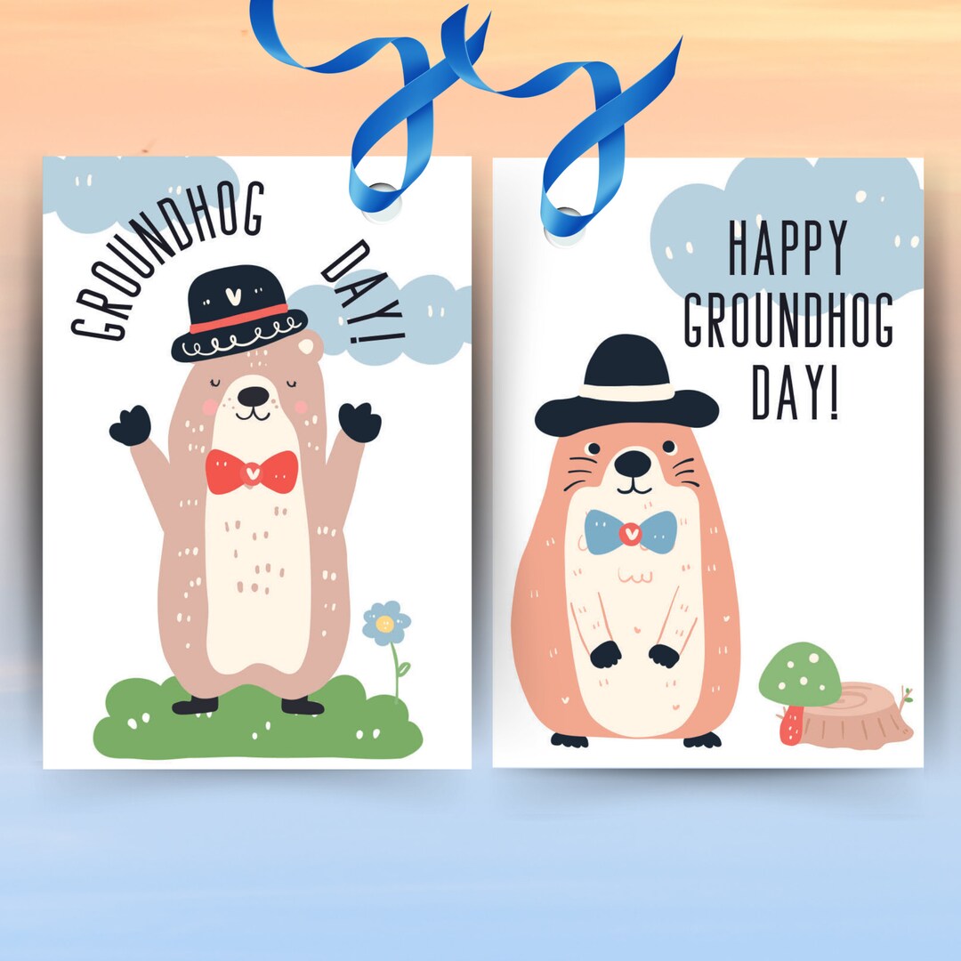 Groundhog Day Tags, Groundhog Day Party Printable, Punxsutawney Phil ...
